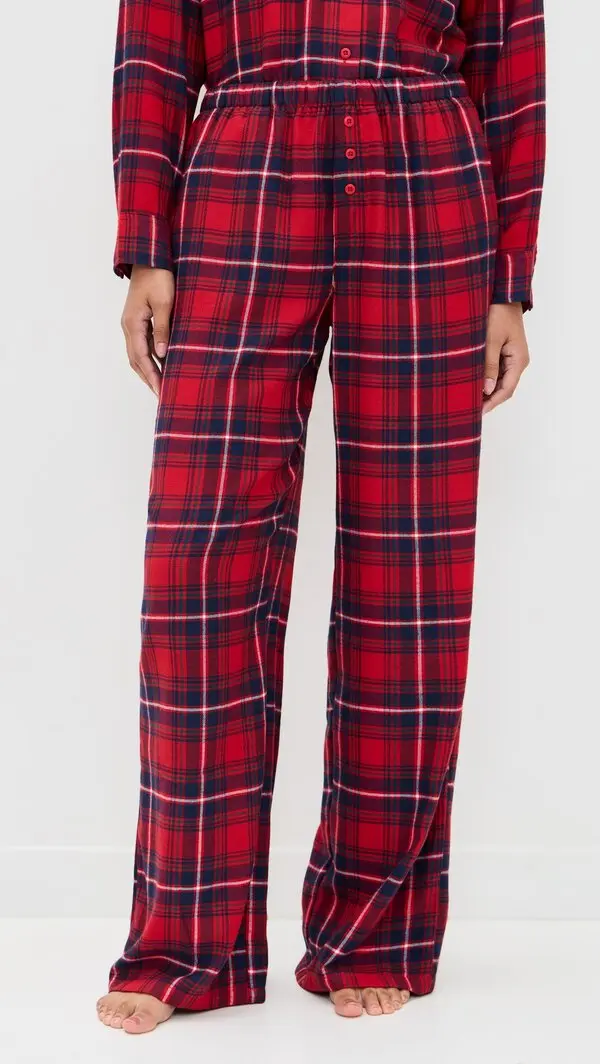 Z Supply Plaid Twill Flannel Pants