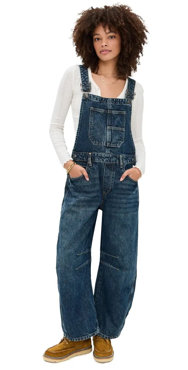 Free People Good Luck Overalls - Deep End