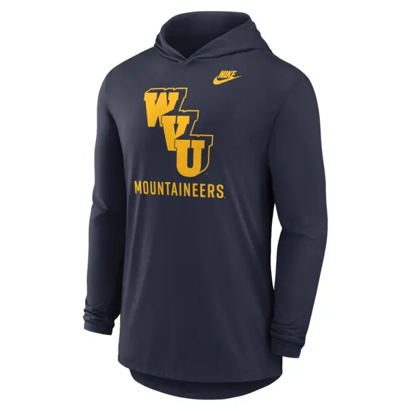 Nike West Virginia Legacy Dri-fit College Long-sleeve Hooded T-shirt - Blue