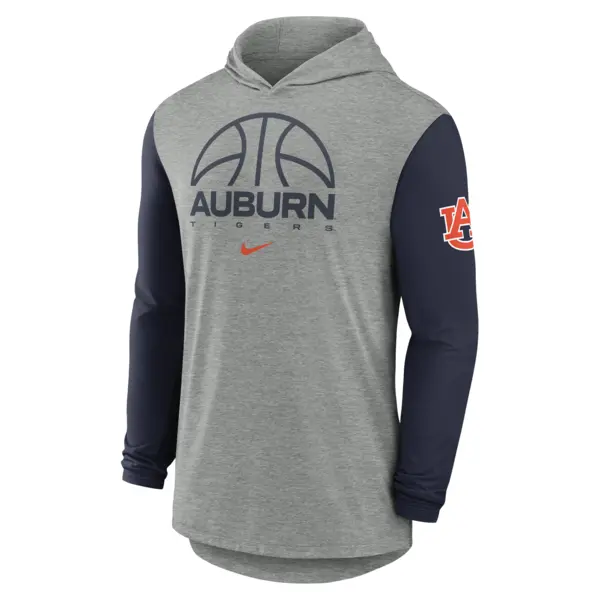 Nike Auburn Basketball Dri-fit College Long-sleeve Hooded T-shirt - Grey