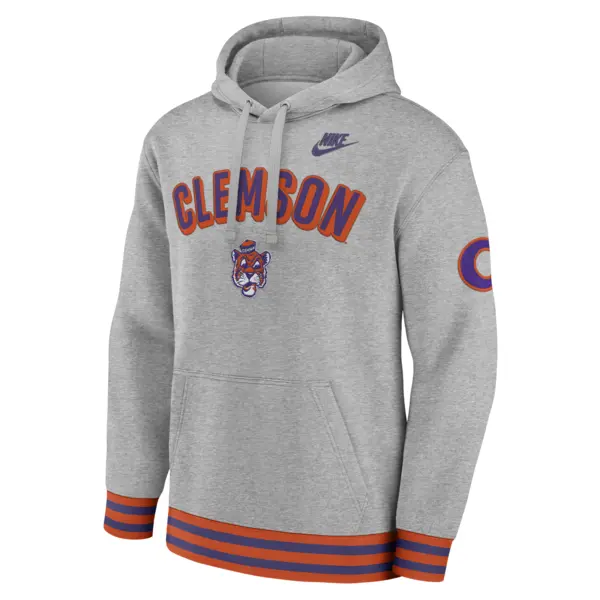 Nike Clemson Legacy Retro College Pullover Hoodie - Grey