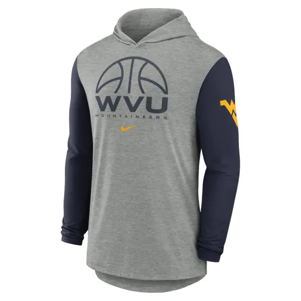 Nike West Virginia Basketball Dri-fit College Long-sleeve Hooded T-shirt - Grey