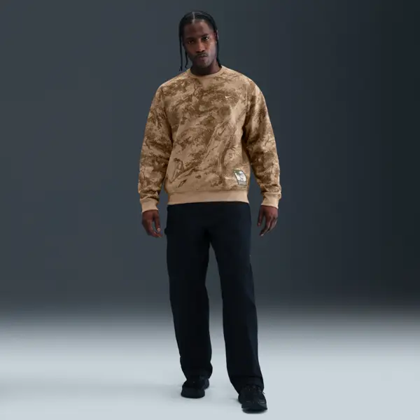 Nike Solo Swoosh Fleece Crew - Brown