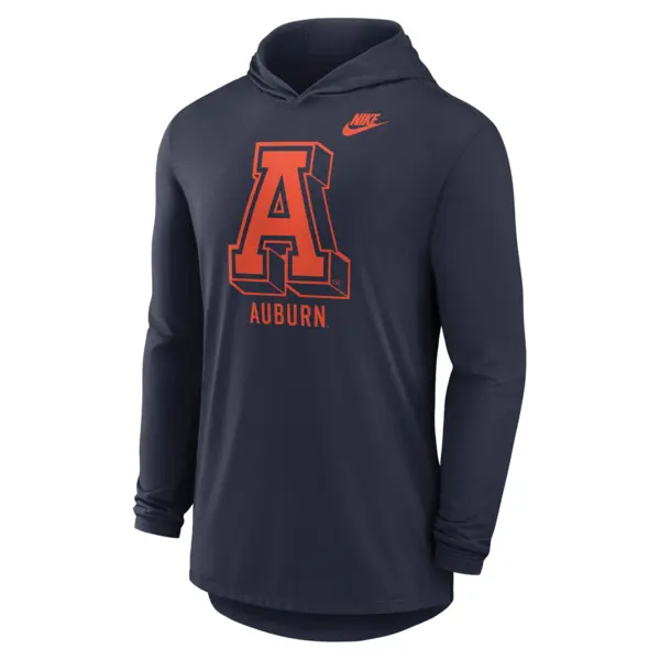 Nike Auburn Legacy Dri-fit College Long-sleeve Hooded T-shirt - Blue