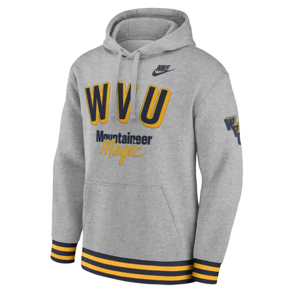 Nike West Virginia Legacy Retro College Pullover Hoodie - Grey