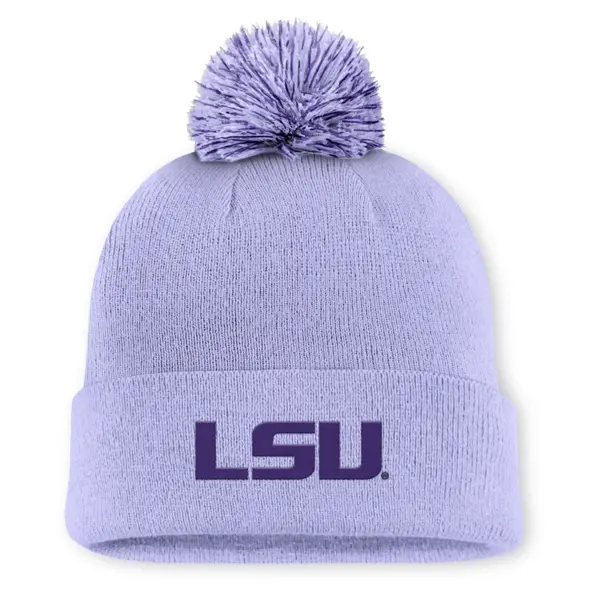 Nike Lsu Primetime Campus Cuffed Pom Beanie - Purple