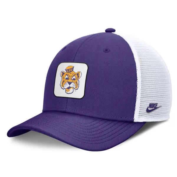 Nike Lsu Tigers Legacy Rise Mascot College Trucker Adjustable Hat - Purple