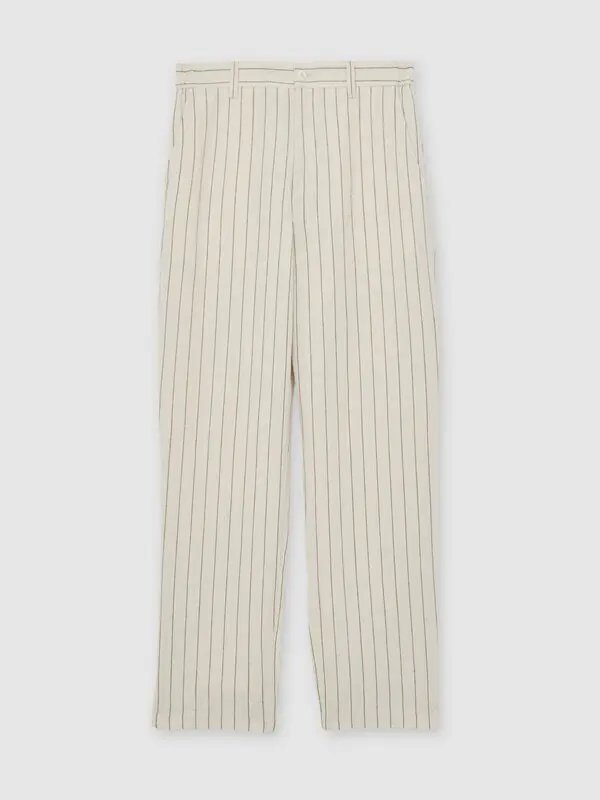 LES DEUX Linen-cotton Stripe Trousers