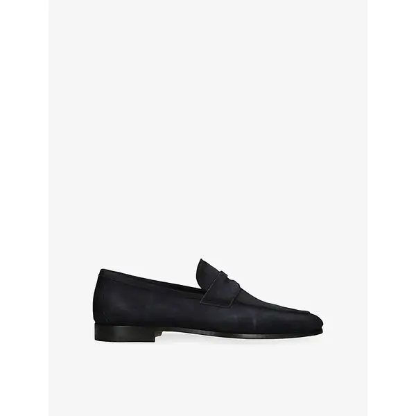Magnanni Diezma Suede Penny Loafers - Navy
