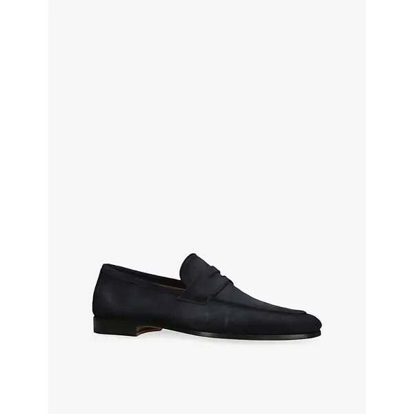 Magnanni Diezma Suede Penny Loafers - Navy
