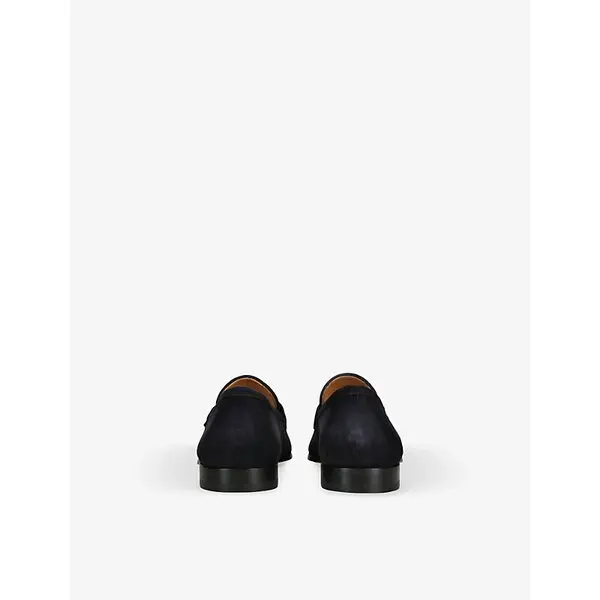 Magnanni Diezma Suede Penny Loafers - Navy