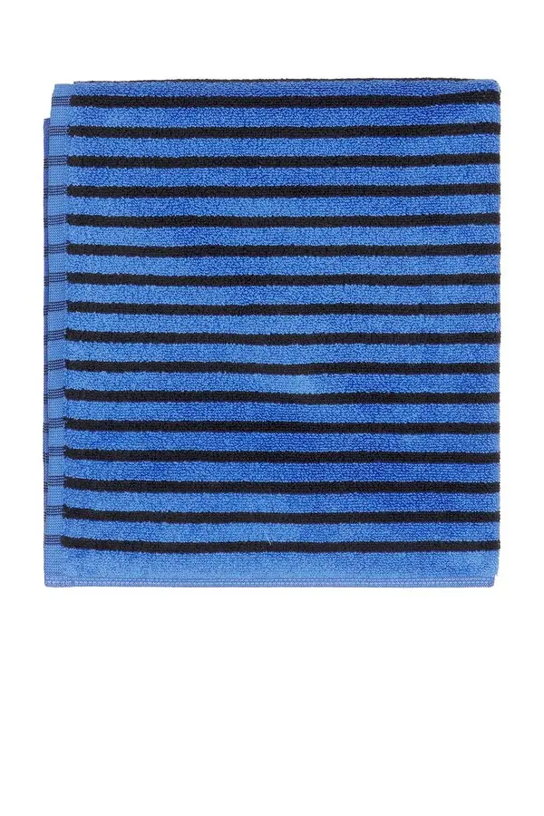 TEKLA Sailor Stripes Hand Towel - Blue & Black
