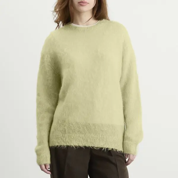 Auralee Mohair Knit Pullover - Light Khaki