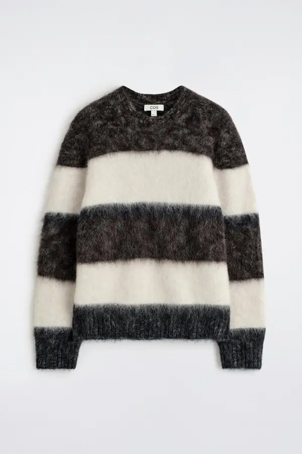Cos Color-block Mohair Crew-neck Sweater