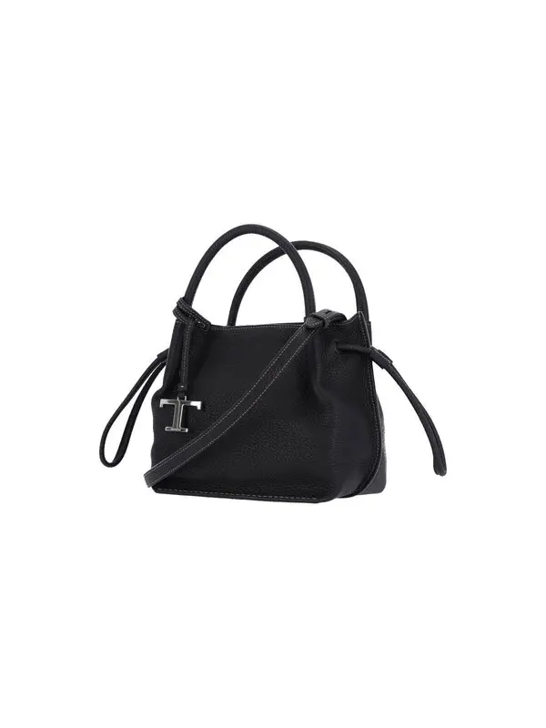 TOD'S Small Logo Bucket Bag - Black