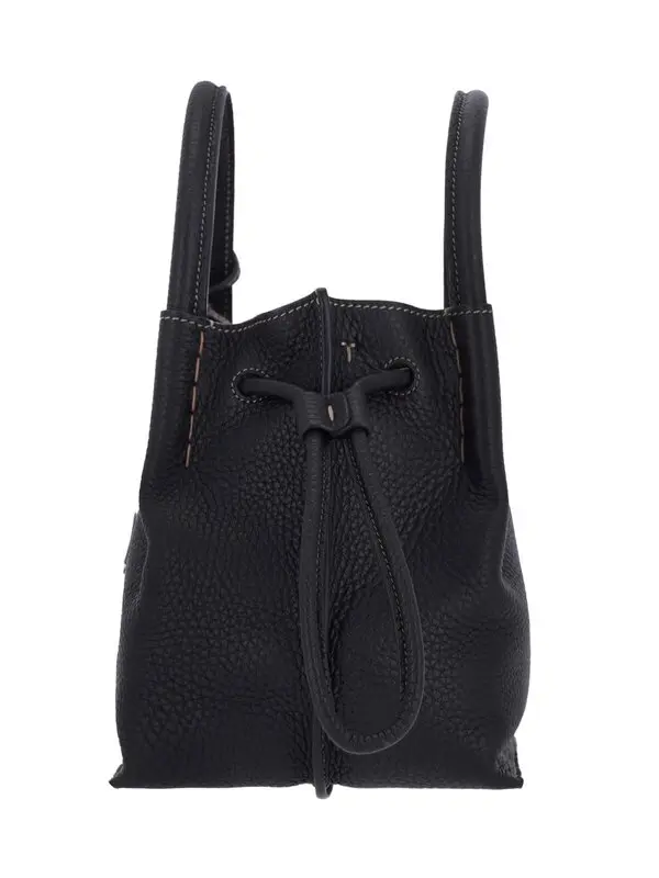 TOD'S Small Logo Bucket Bag - Black