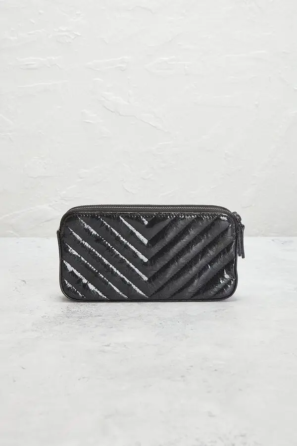 Chanel Patent Double Zip Clutch