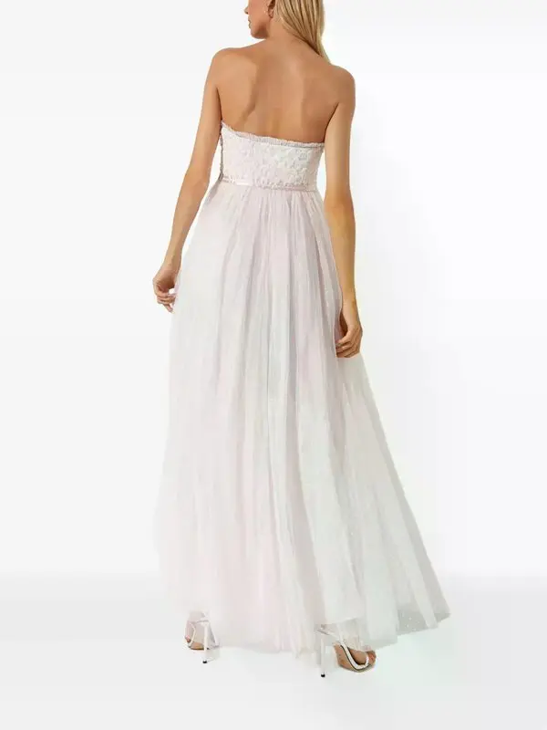NEEDLE & THREAD Sequin Detail Strapless Maxi Dress