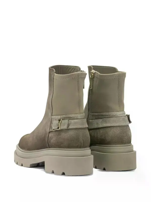 Santoni Buckled-strap Ankle Boots - Neutrals