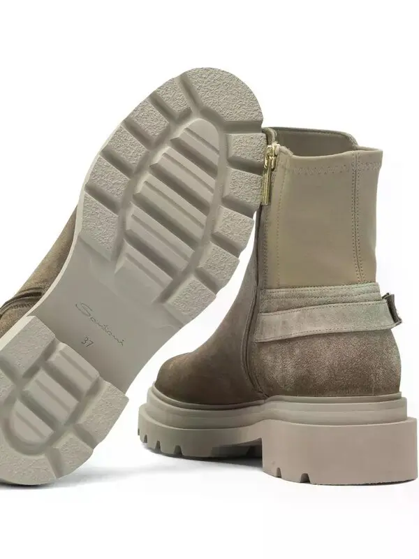 Santoni Buckled-strap Ankle Boots - Neutrals