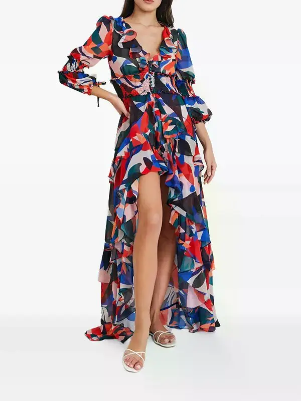 PatBO Printed Asymmetric Dress