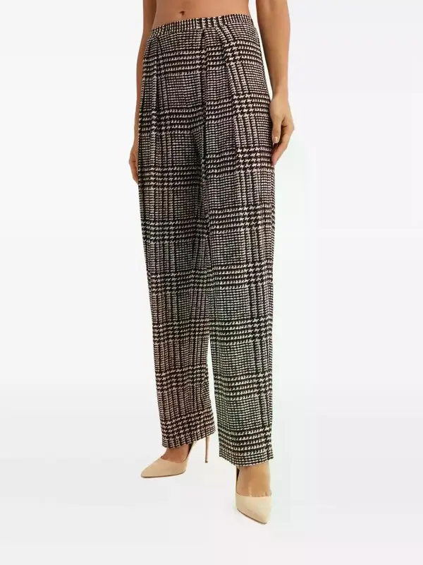 Norma Kamali Pleated Houndstooth Trousers
