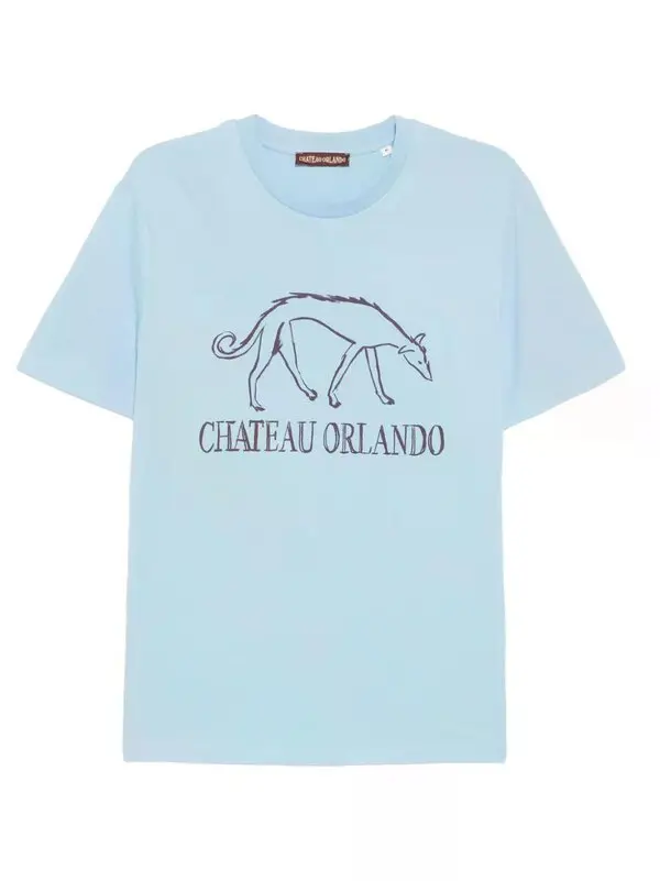 CHATEAU ORLANDO Hound-print T-shirt - Blue