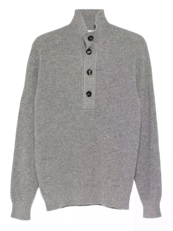 FILIPPO DE LAURENTIIS Buttoned Funnel-neck Sweater