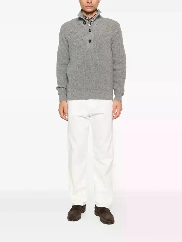 FILIPPO DE LAURENTIIS Buttoned Funnel-neck Sweater