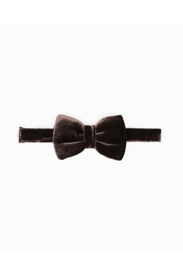 Emporio Armani Velvet Bow Tie - Brown