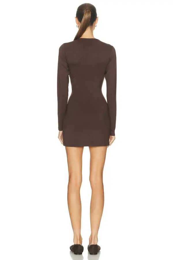 SKIMS Smooth Layers Crewneck Mini Dress - Espresso