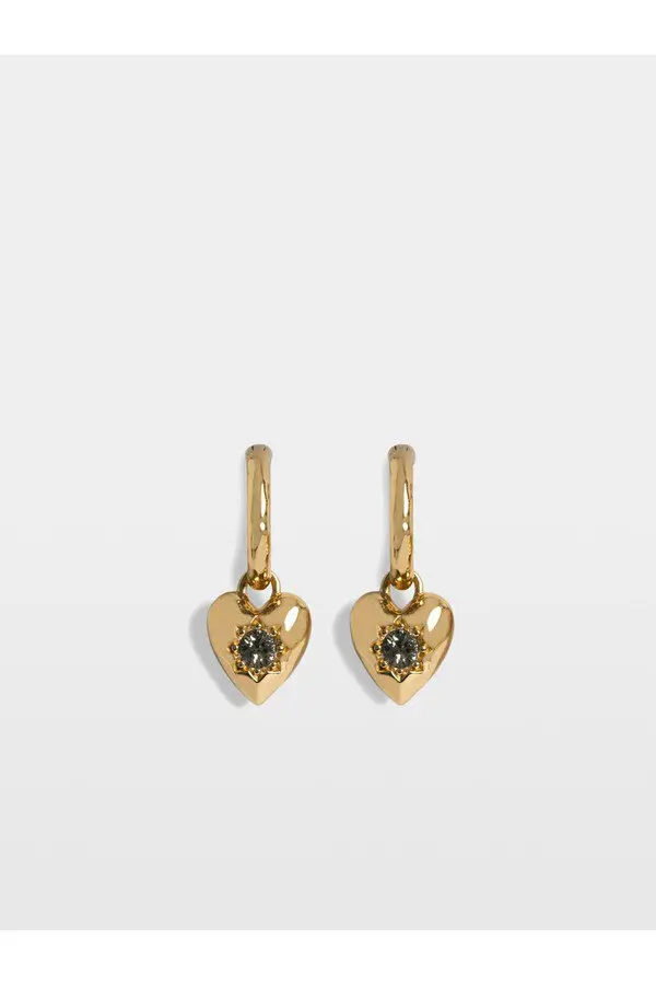 Zadig&Voltaire Heartbreaker Rhinestone Earrings - Gold