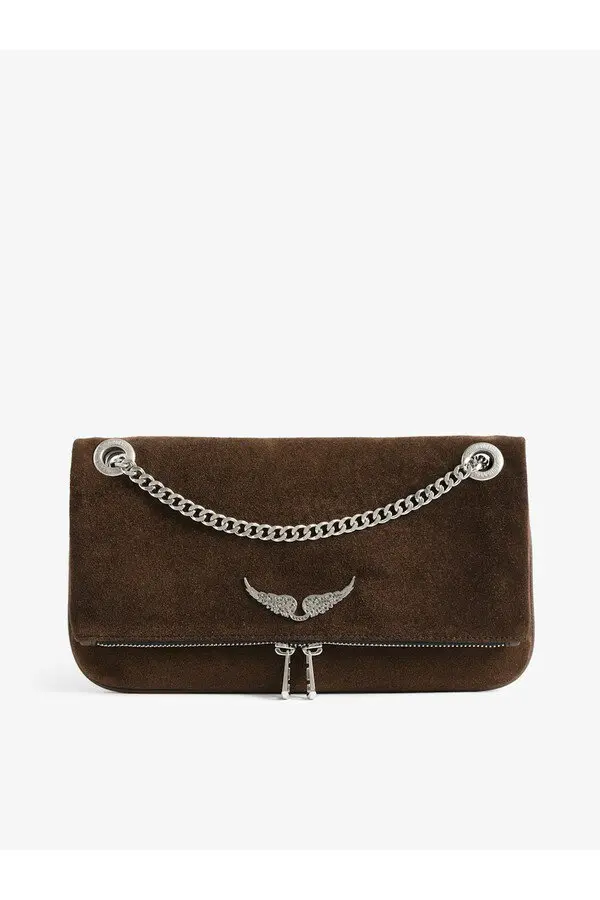Zadig&Voltaire Rock Ii Suede Clutch - Natural