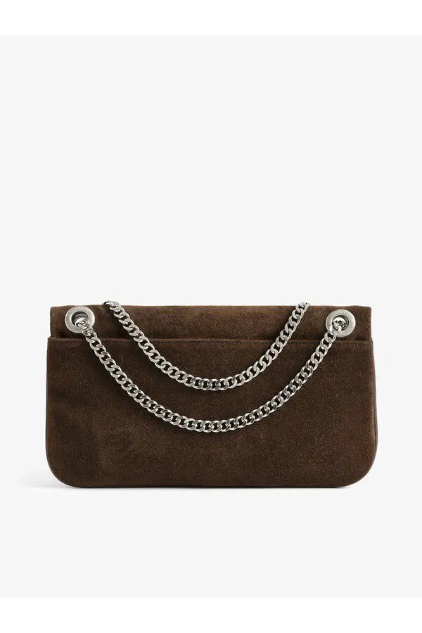 Zadig&Voltaire Rock Ii Suede Clutch - Natural