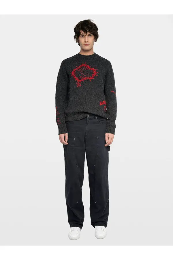 Zadig&Voltaire Jordan Merino Wool Sweater - Black / Silver