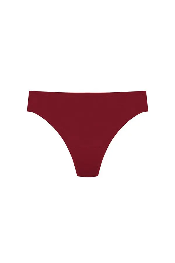 Natori Bliss Bare Cotton Thong - Red
