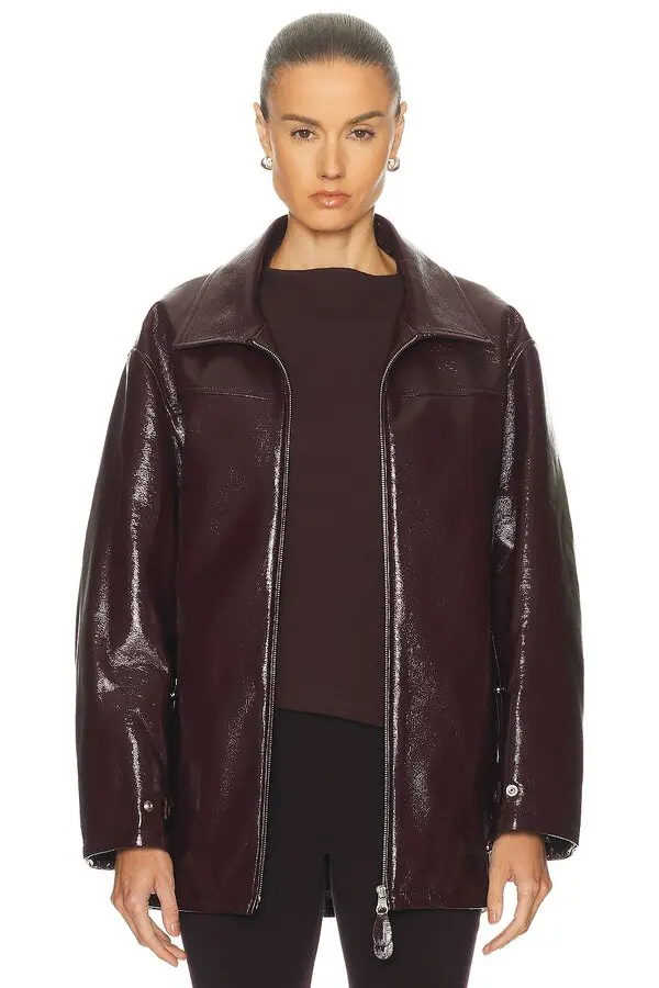 COURREGES Maxi Bomber Jacket - Burgundy
