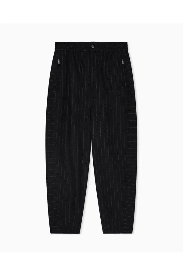 Giorgio Armani Pinstriped Flat-front Trousers