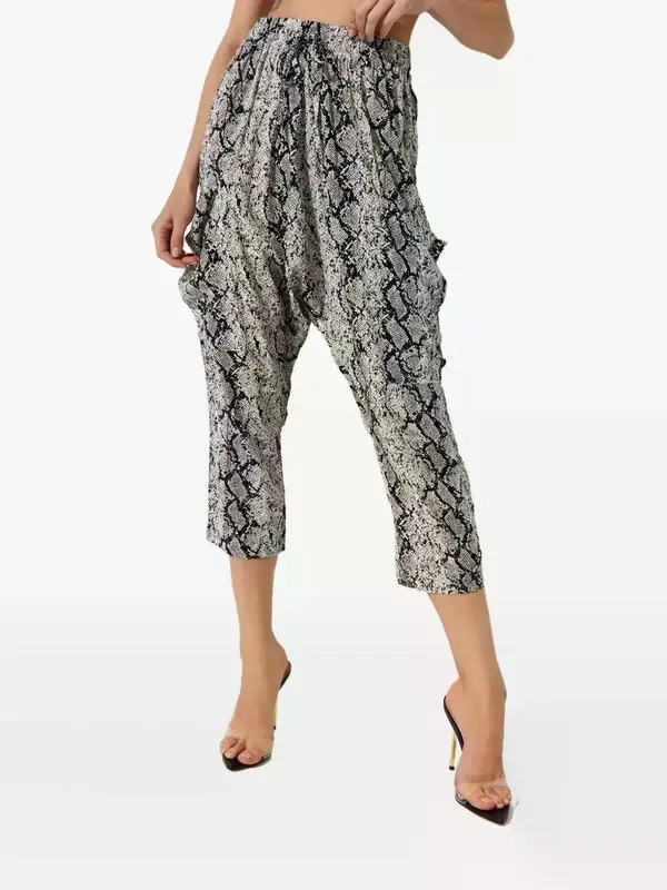 ONETEASPOON Snake-print Cropped Trousers