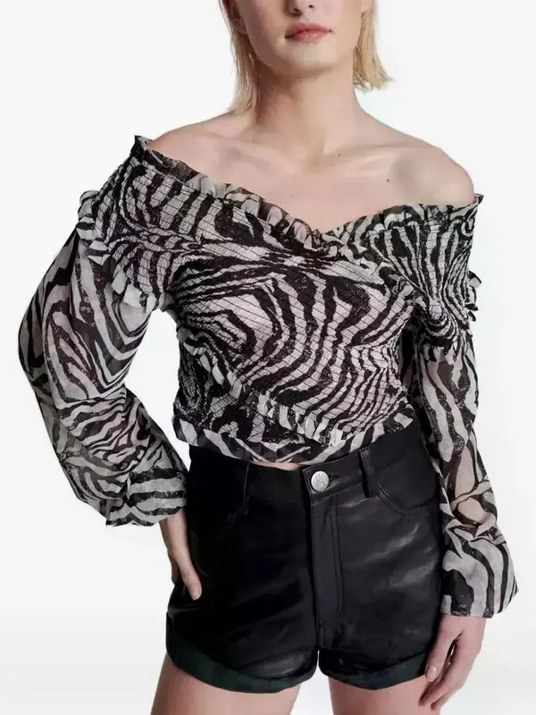 ONETEASPOON Zebra-pattern Blouse