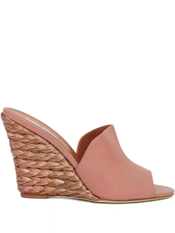 Paris Texas Raffia Wedge Sandals