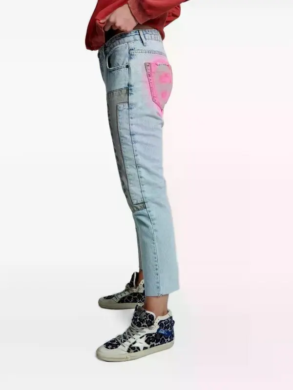 ONETEASPOON Patchwork Frayed Jeans