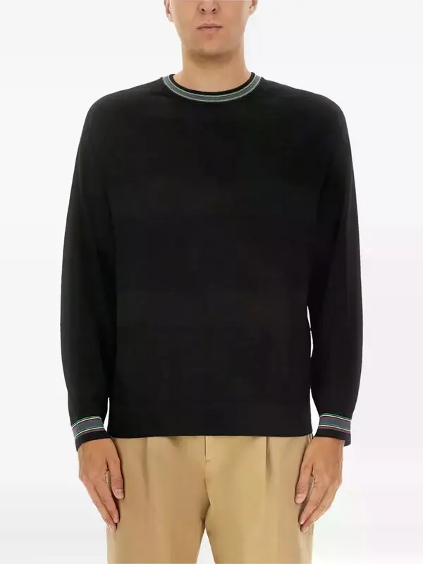 Paul Smith Striped Trim Sweater - Black