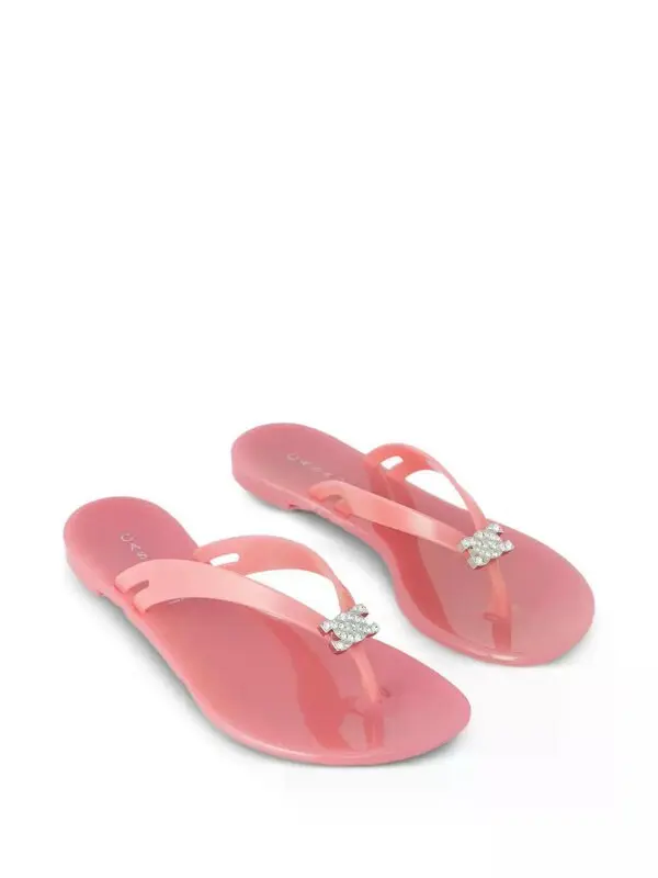Casadei Jelly Crystal Logo Flip-flops