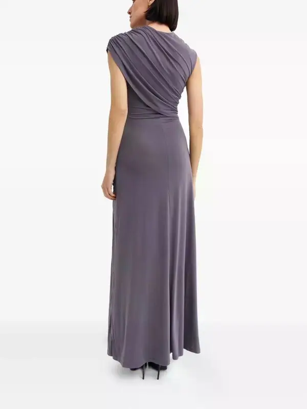 Herve Leger Asymmetric Ruched Maxi Dress