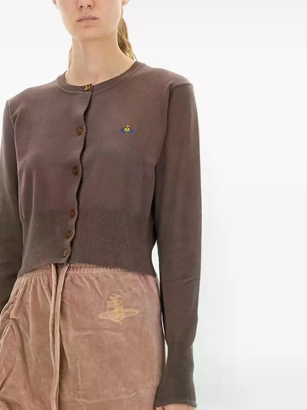 VIVIENNE WESTWOOD Orb-logo Button-front Cardigan - Brown