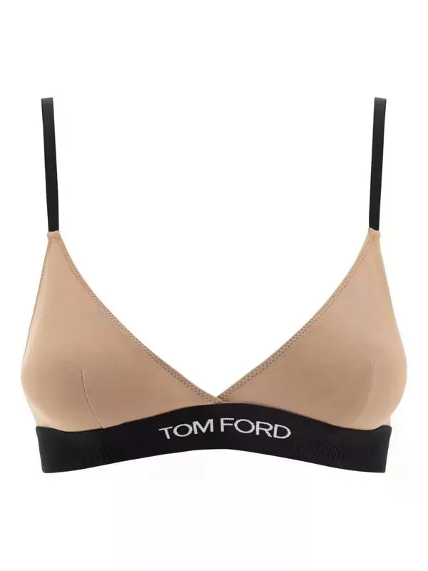 TOM FORD Logo-band Bra - Neutrals