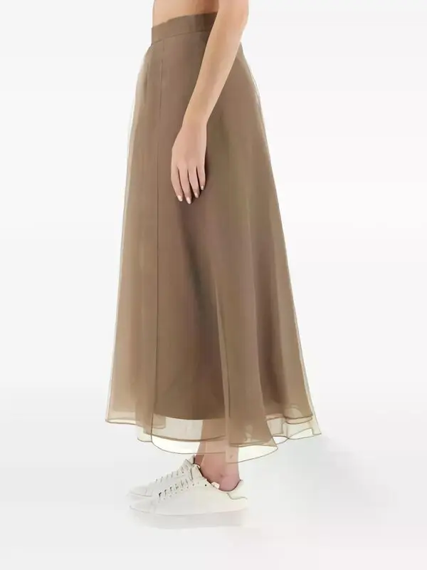 Brunello Cucinelli Pleated Midi Skirt - Neutrals
