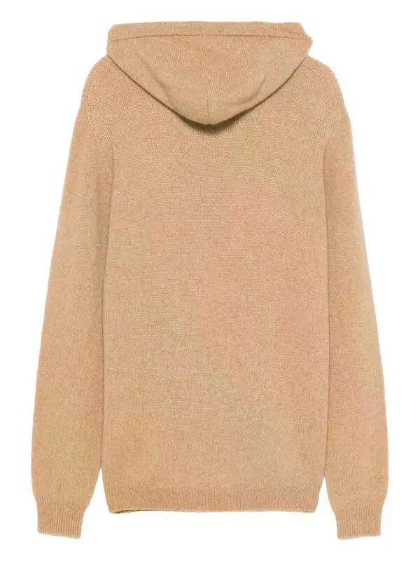 ROBERTO COLLINA Knitted Hoodie - Brown