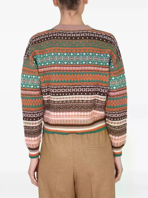 BALLANTYNE Patterned Long-sleeve Sweater - Brown